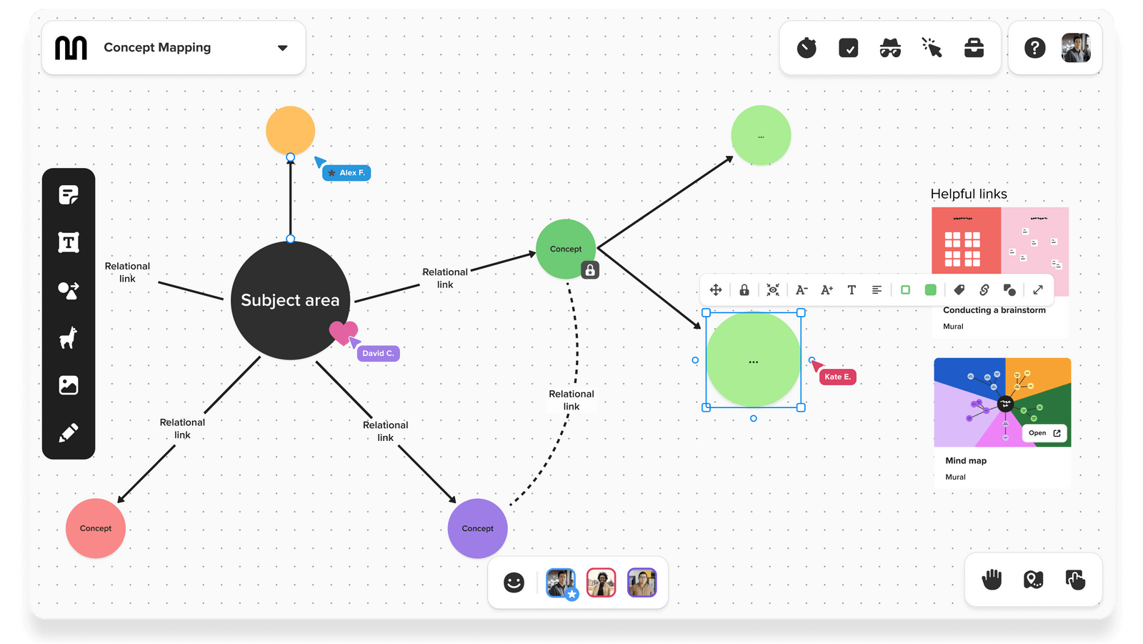 Online concept map maker for team collaboration